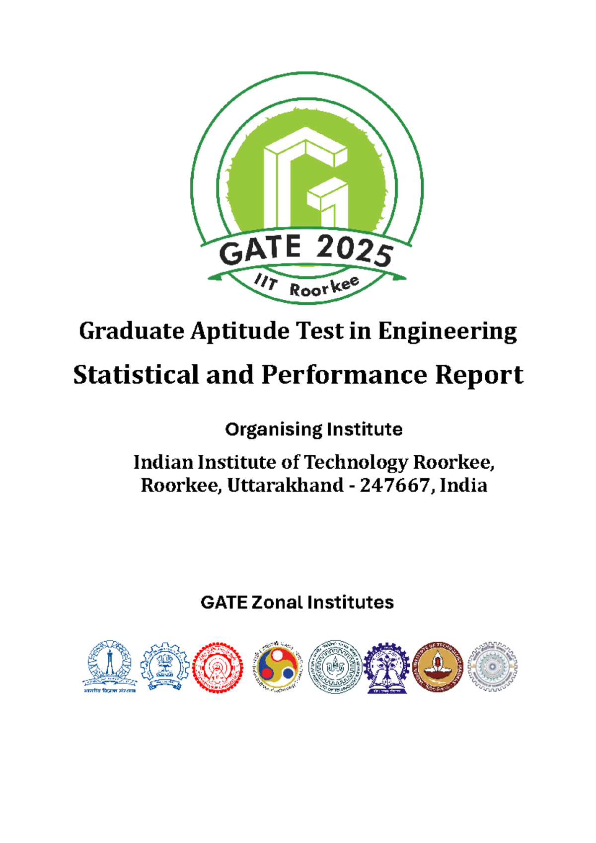 GATE 2025 Statistical & Performance Report - IIT Roorkee - Studocu