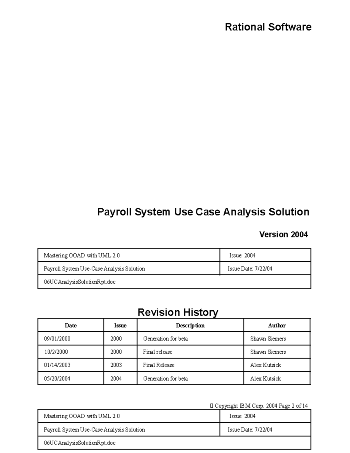 Payroll System Use Case Analysis Solution - 06UCAnalysisRpt - Studocu