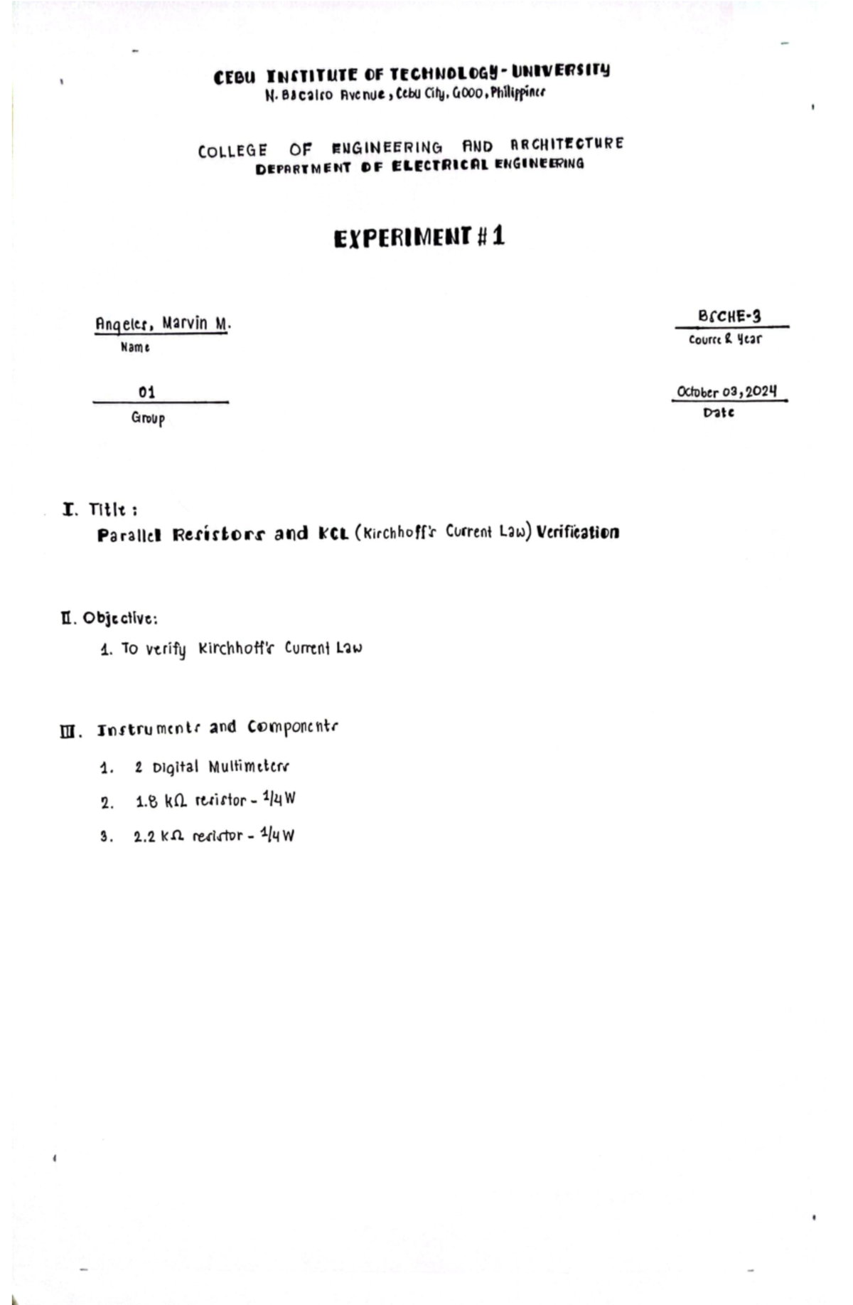 EE387 Exp1 - Lab Report: Verification of KCL with Parallel Resistors ...