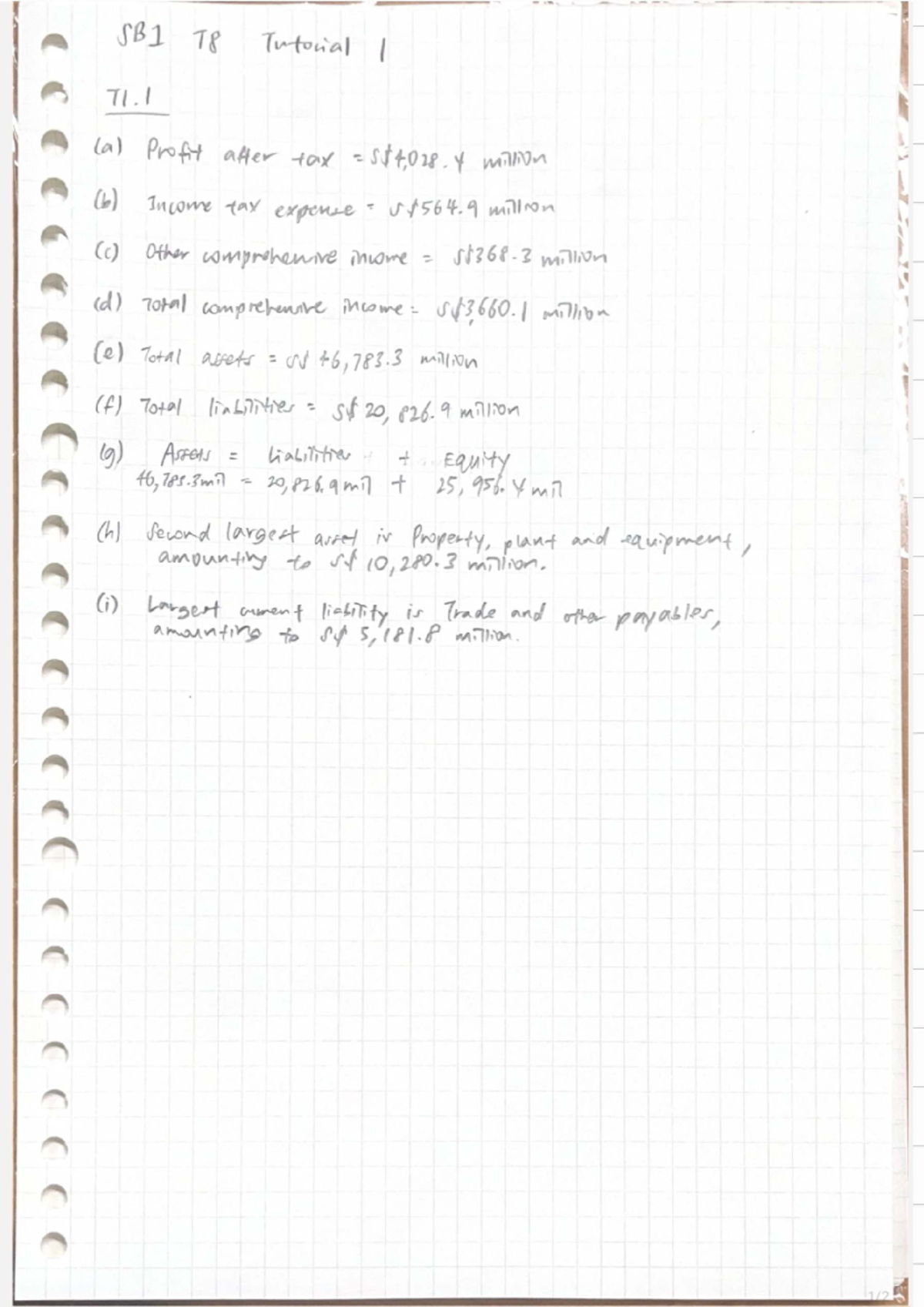 ACC1701 Tutorial 1: Financial Overview and Key Metrics - Studocu