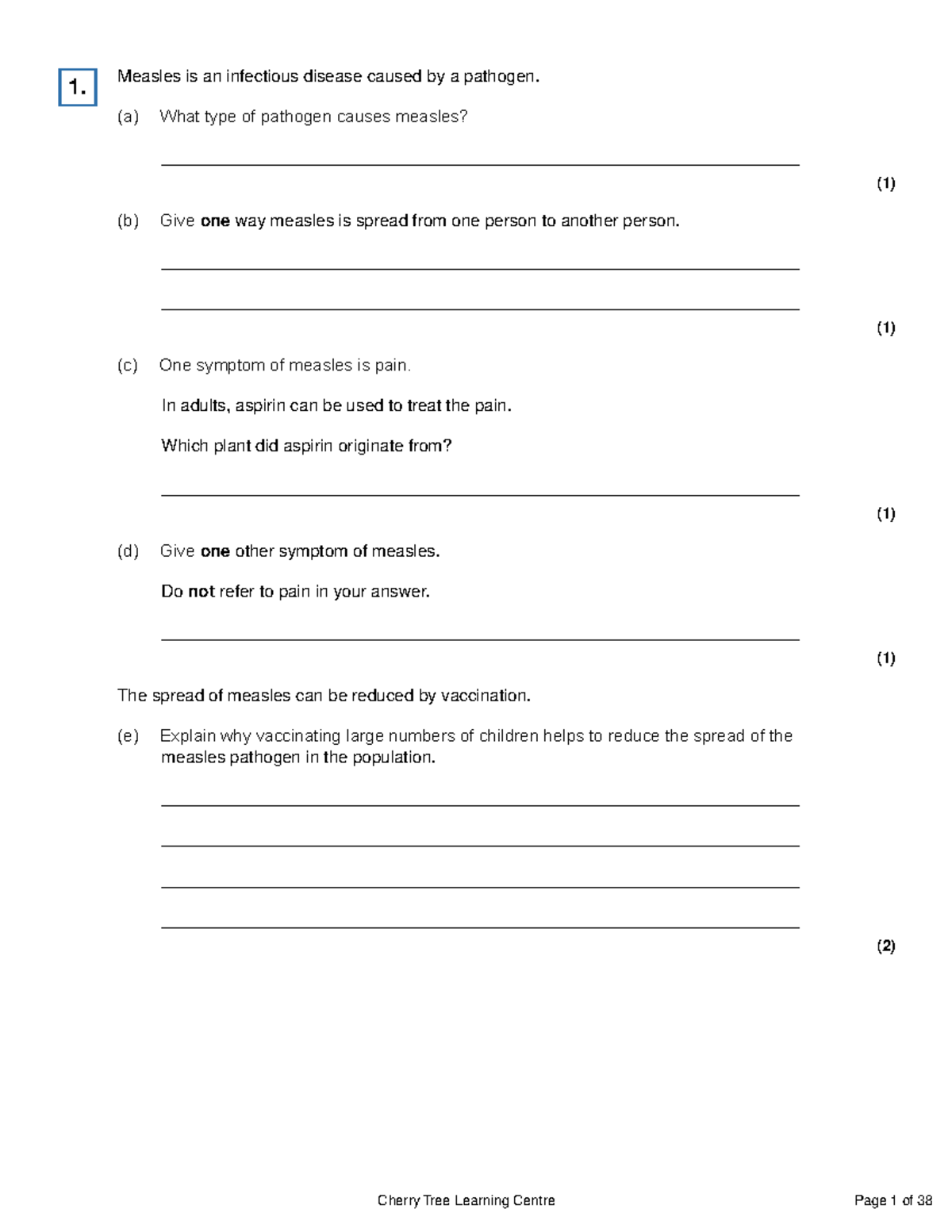 AQA Biology Triple 2025 Final Exam Paper & Mark Scheme - Studocu