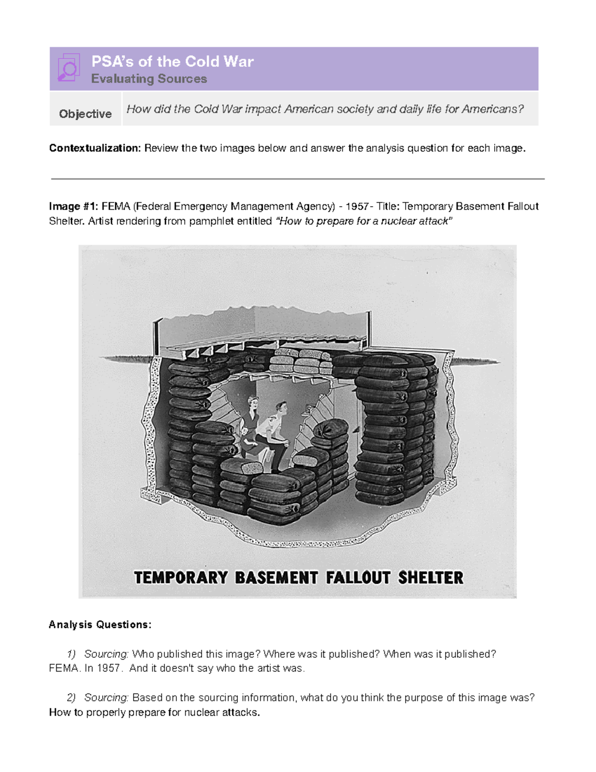PSA Analysis of Cold War Impact on American Life - COLD WAR - Studocu