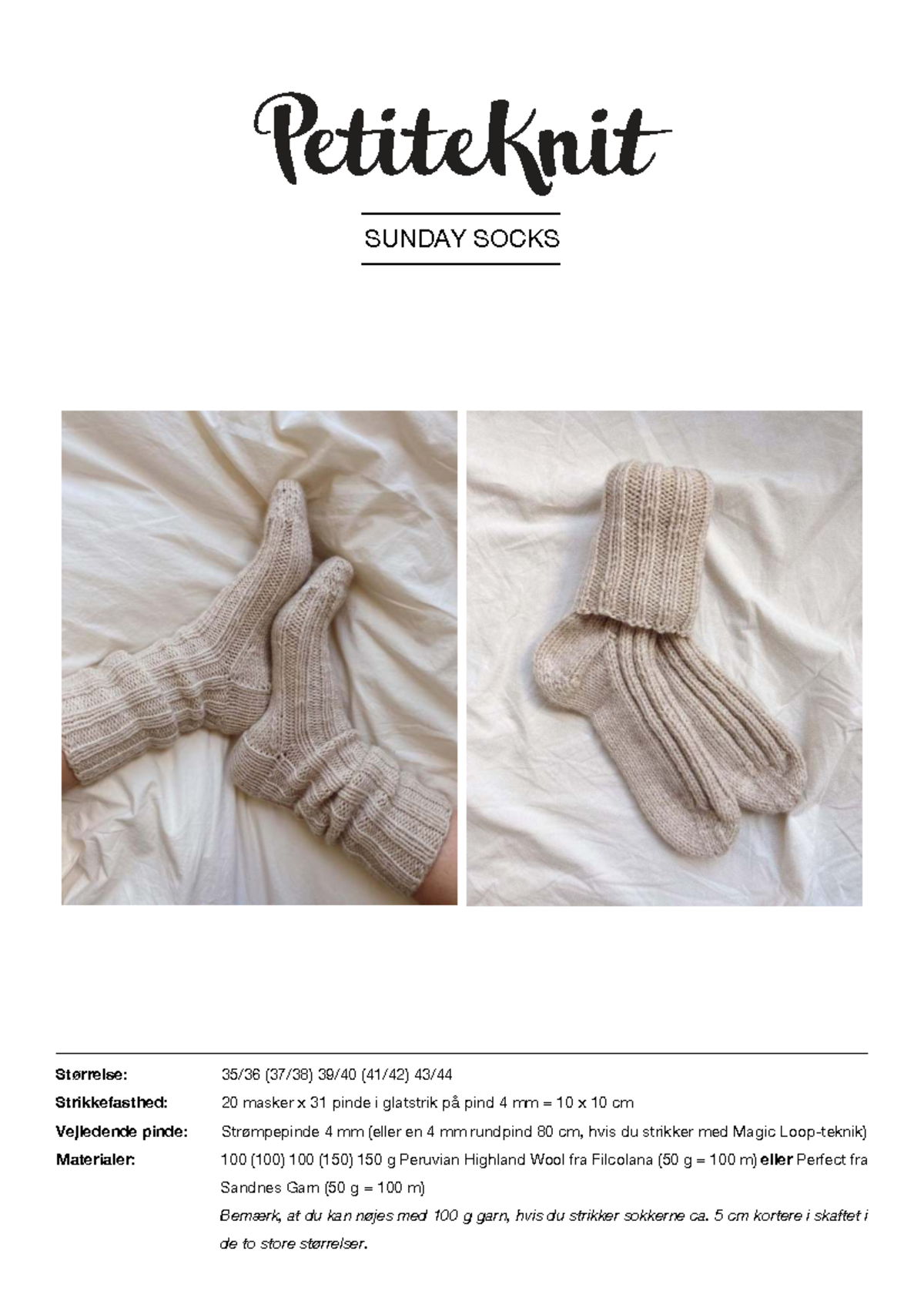 Sunday Socks Opskrift - Strikning af Sokker på Dansk - Studocu