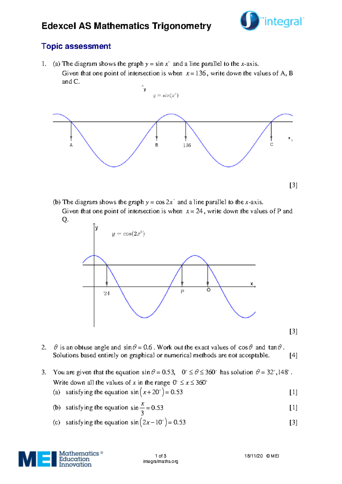 Edexcel AS Maths Unit Test on Trigonometry Concepts - Studocu