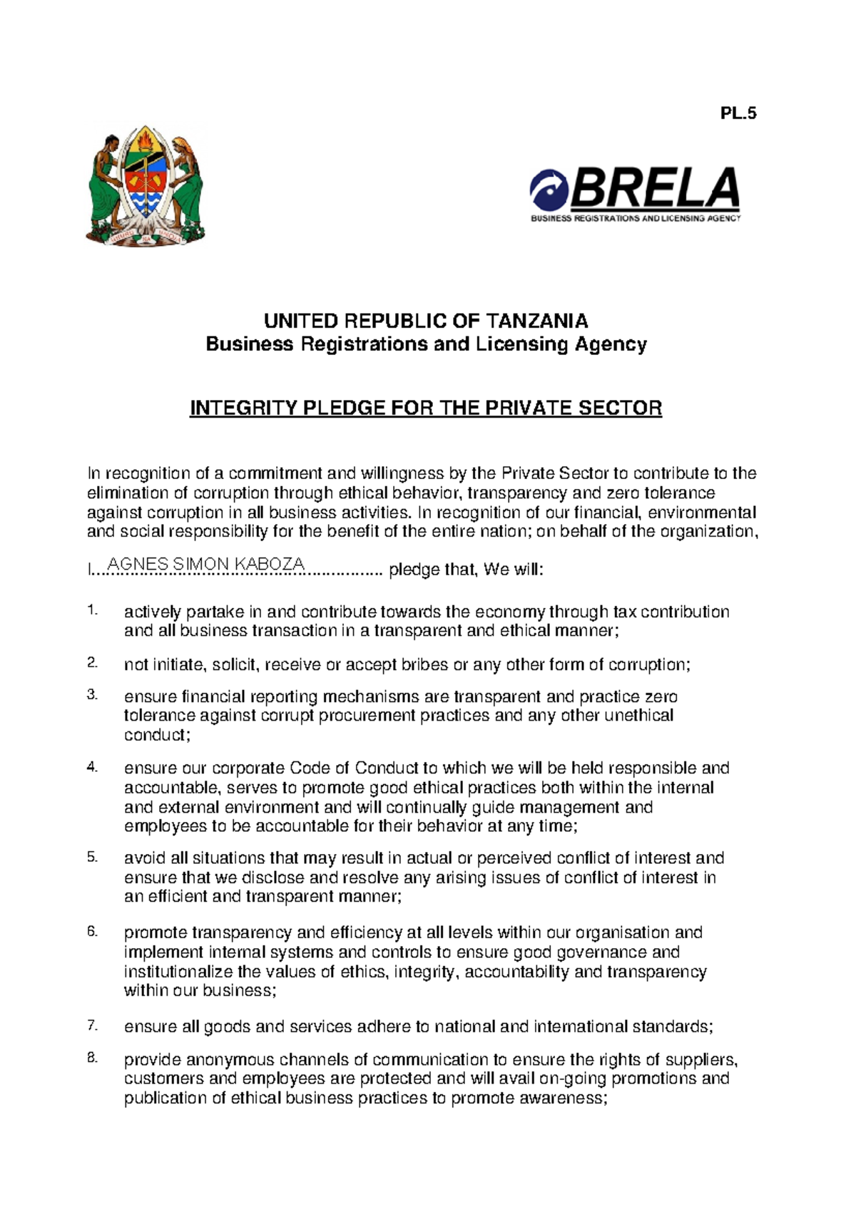 Ethics & Integrity Pledge Form - RACL 2024 Submission - Studocu