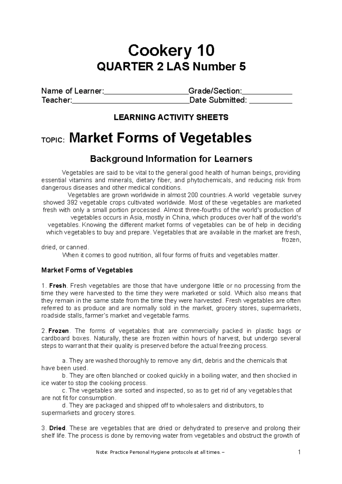 Q2 Grade 10 Cookery module 2 - 10 TLE Quarter 2 – Module 2 ...