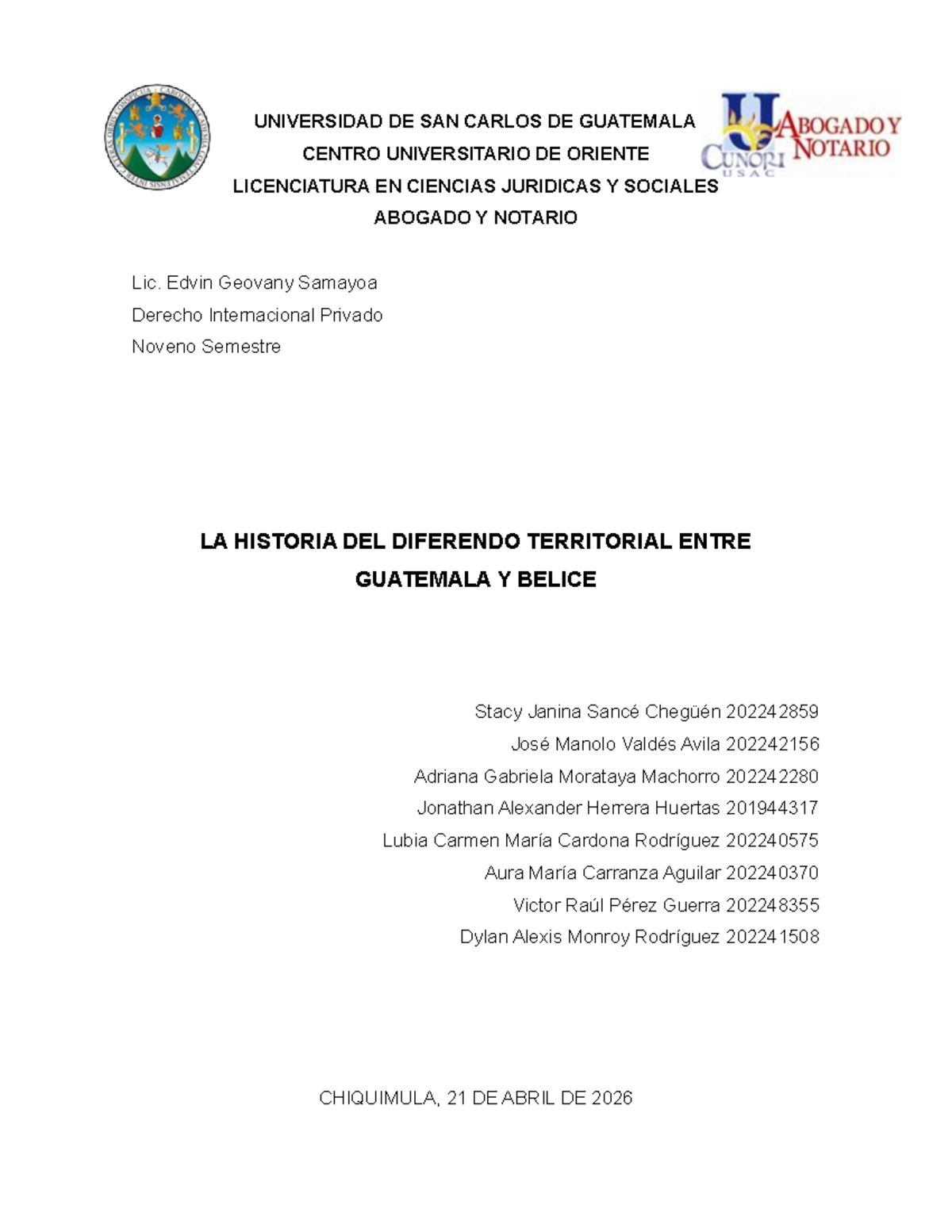 Diferendo Territorial Entre Guatemala Y Belice: Análisis Histórico y ...