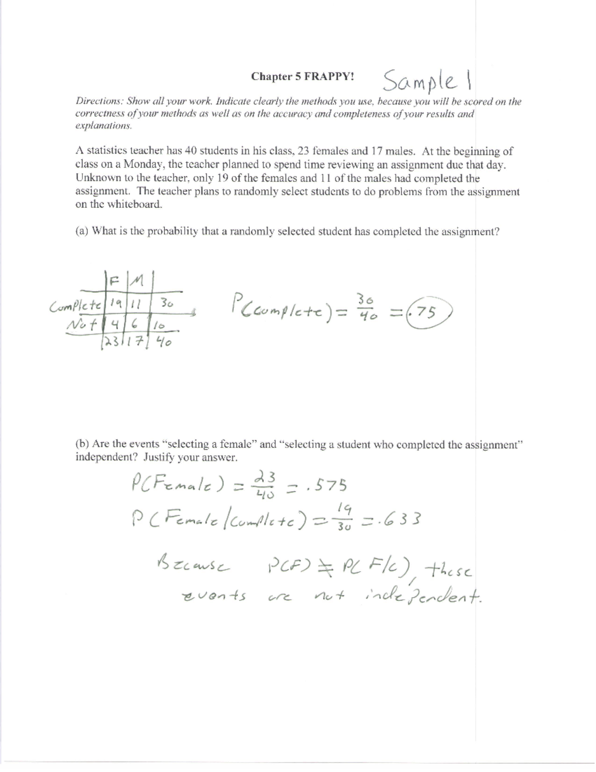 Chapter 5 frappy student samples - Chapter 5 FRAPPY! Sample Directions ...