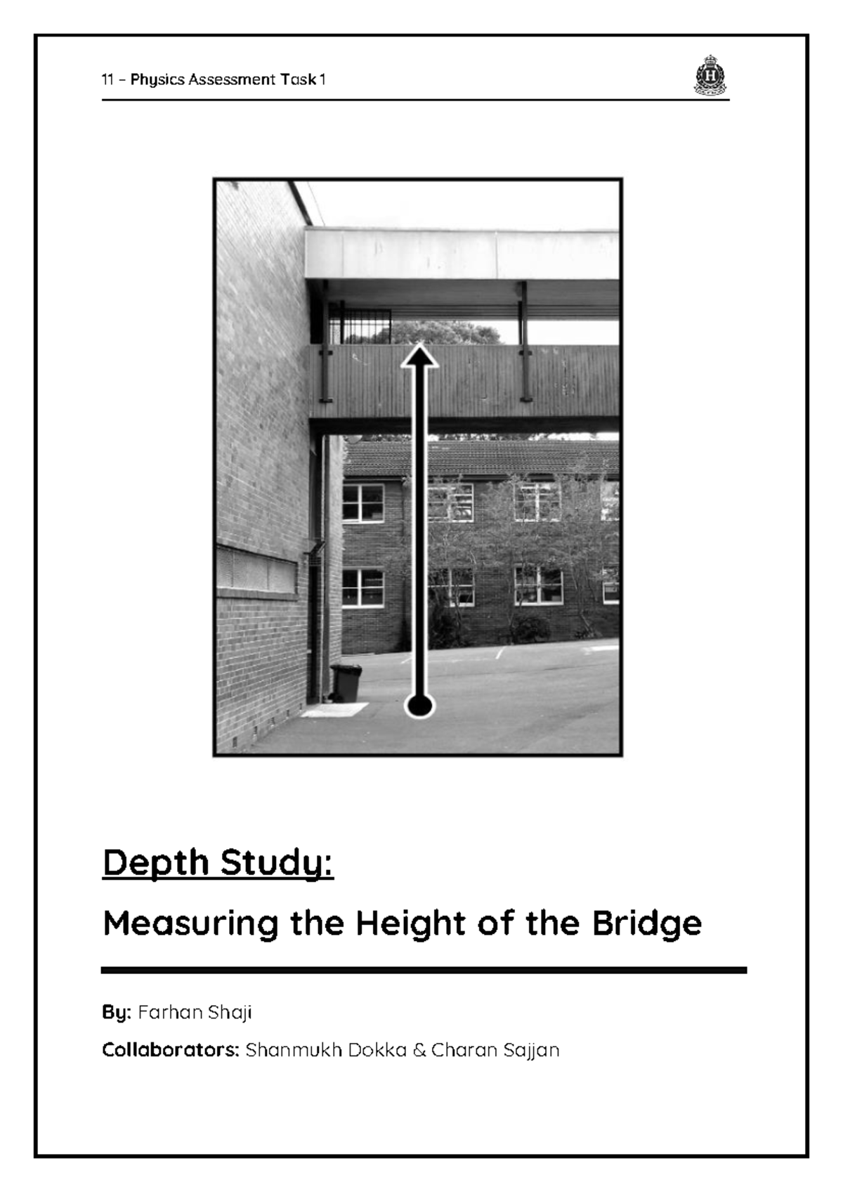 Physics Assignment - Kinematics - Year 11: Bridge Height Measurement ...