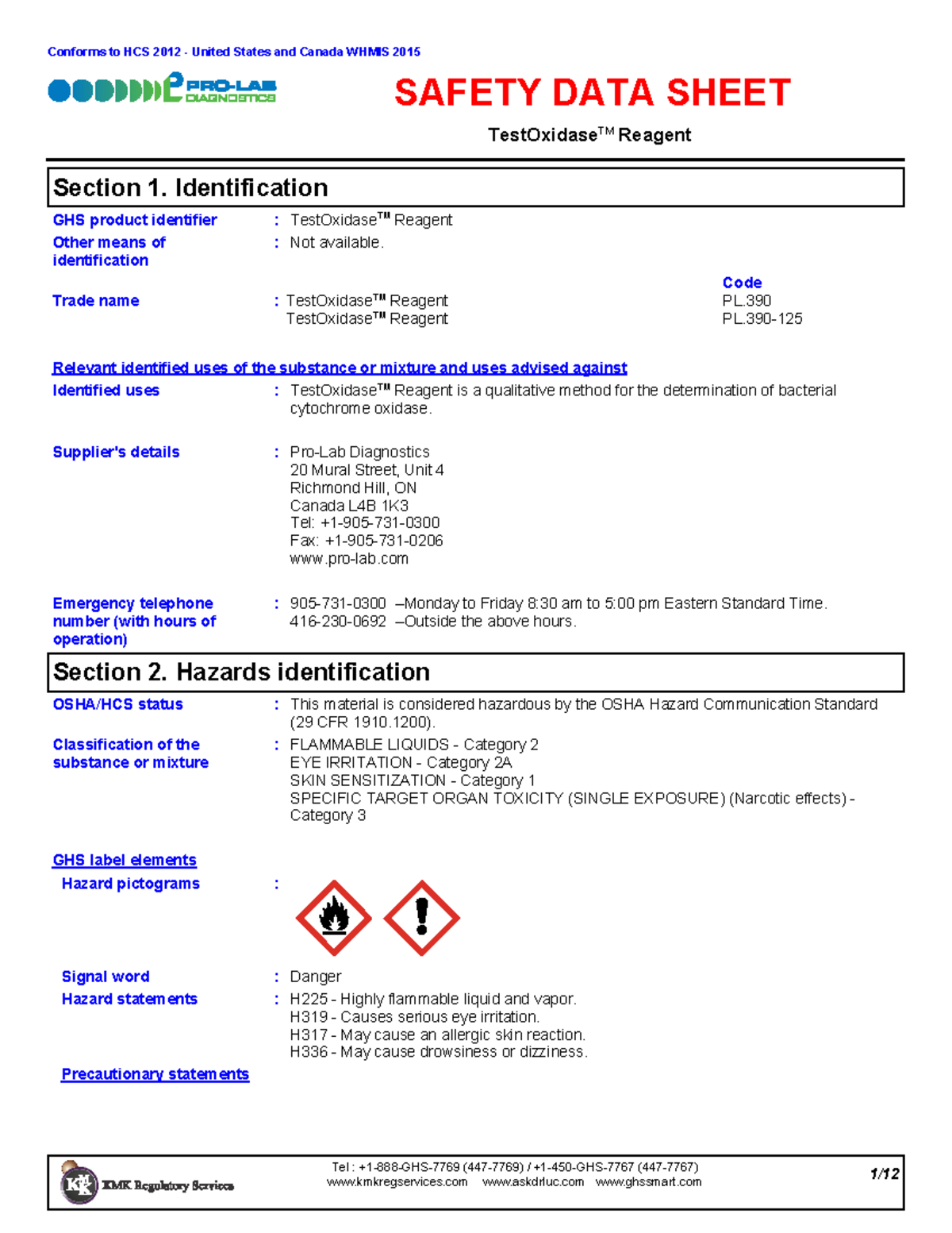 MSDS for TestOxidase™ Reagent: Safety & Handling Guidelines - Studeersnel