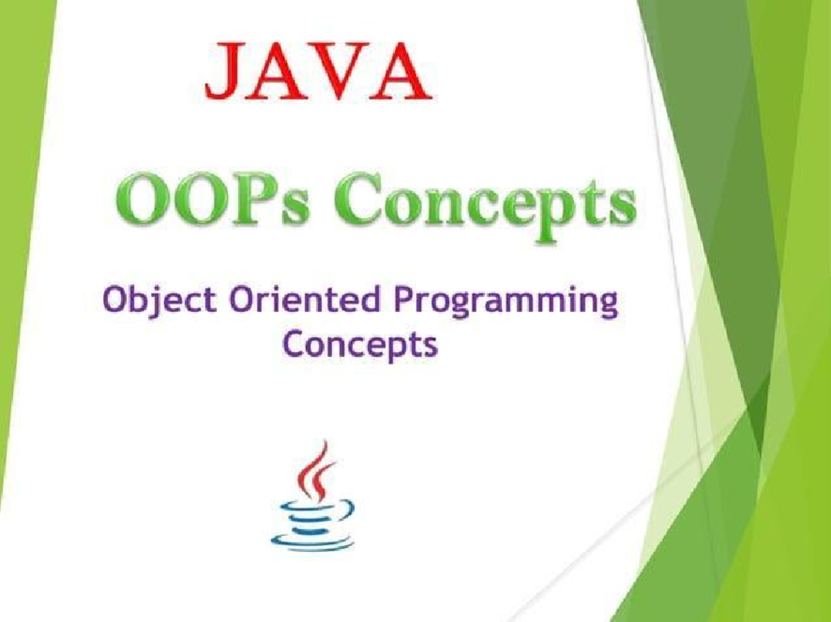 JAVA OOP Concepts: Object-Oriented Programming Overview and Principles - Studocu
