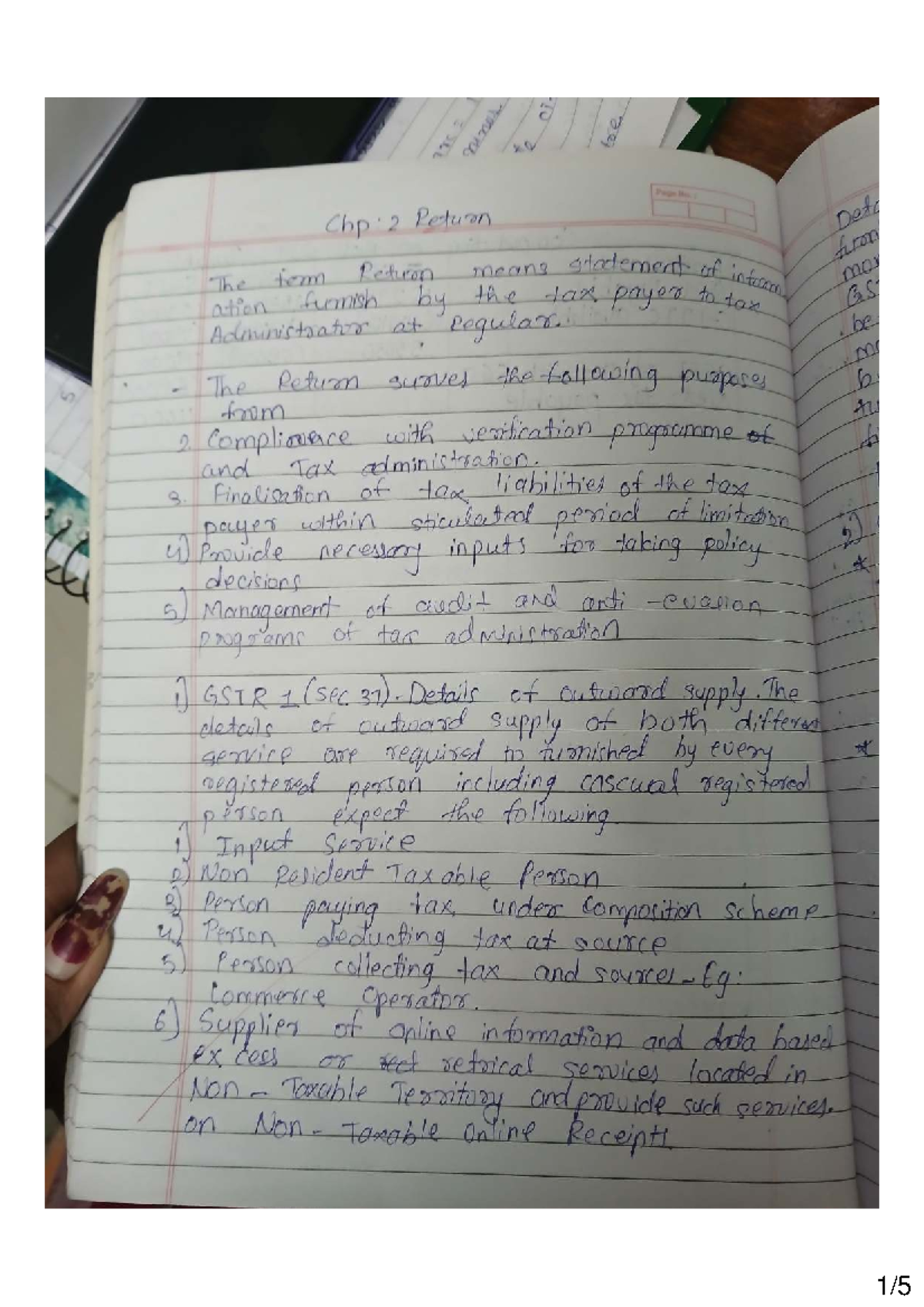 Tax Chapter 2 Notes: Understanding GSTR Returns and Compliance - Studocu