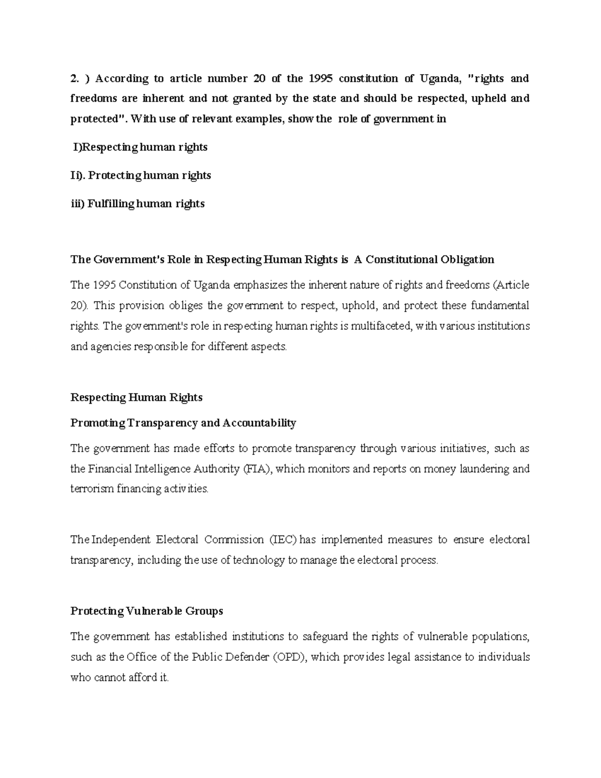 The Role of Government in Upholding Human Rights: Insights from Article ...