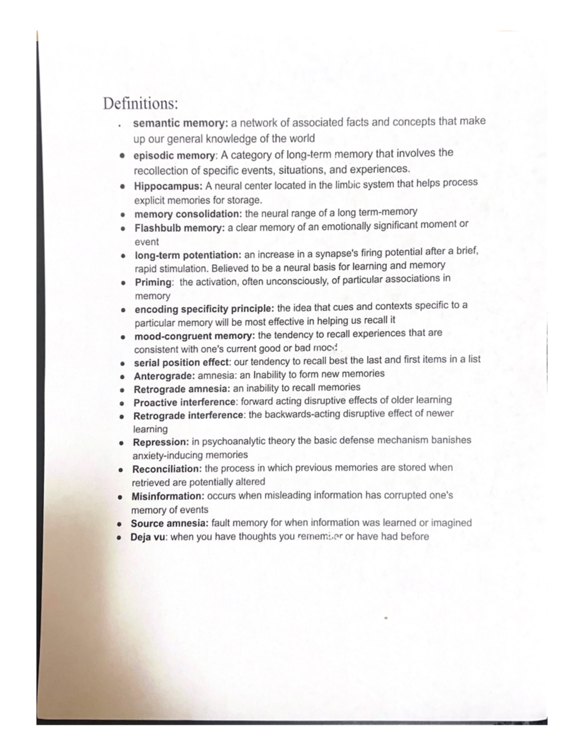 Key Definitions and Concepts - Study Notes - Studocu
