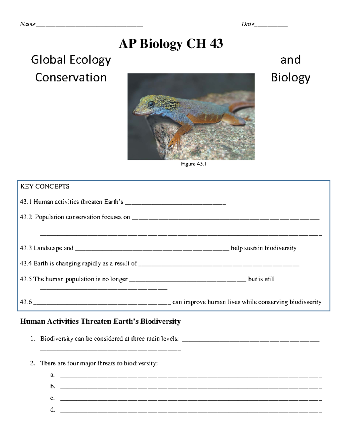 Ch. 43 AP Biology: Global Ecology & Conservation Insights - Studocu
