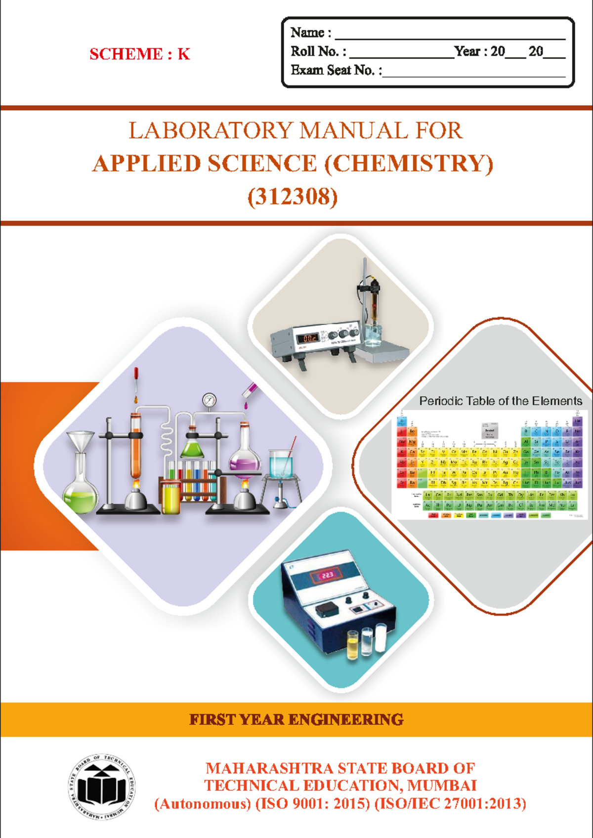 312308 - Laboratory Manual for Applied Science (Chemistry 1) - Studocu