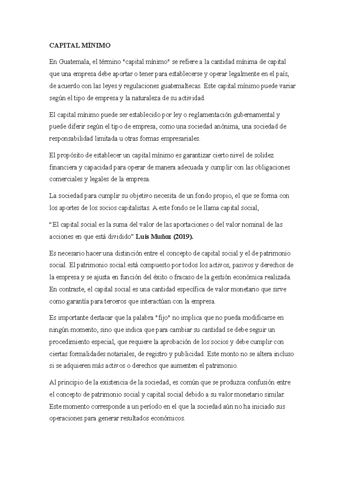 Capital Mínimo y Reservas Legales en Empresas de Guatemala - Studocu