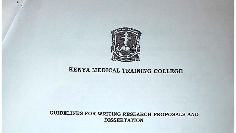 KMTC Research Proposal & Dissertation Guidelines - July 2018 Edition ...