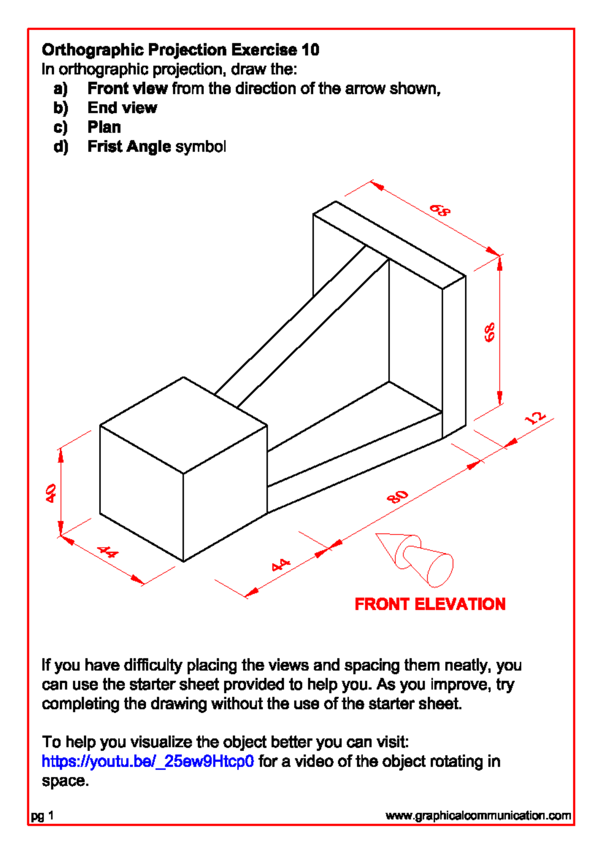 Orthographic Projection Exercise 10 - Drawing Views and Symbols - Studocu