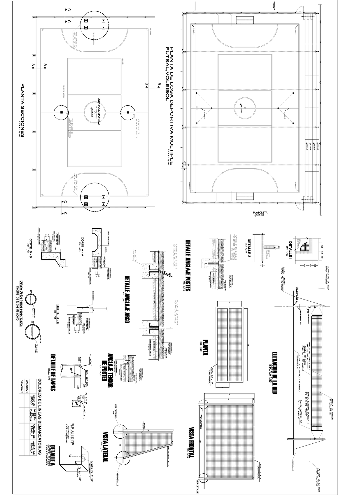 Diseño Técnico de Cancha Sintética: Detalles Esenciales y Escalas - Studocu