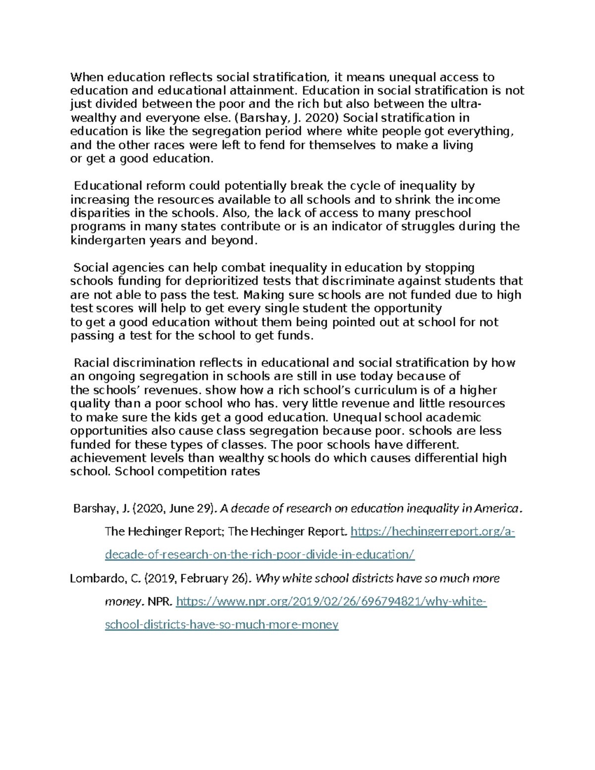 Soc discussion 6 - Summary Introduction to Sociology - When education ...