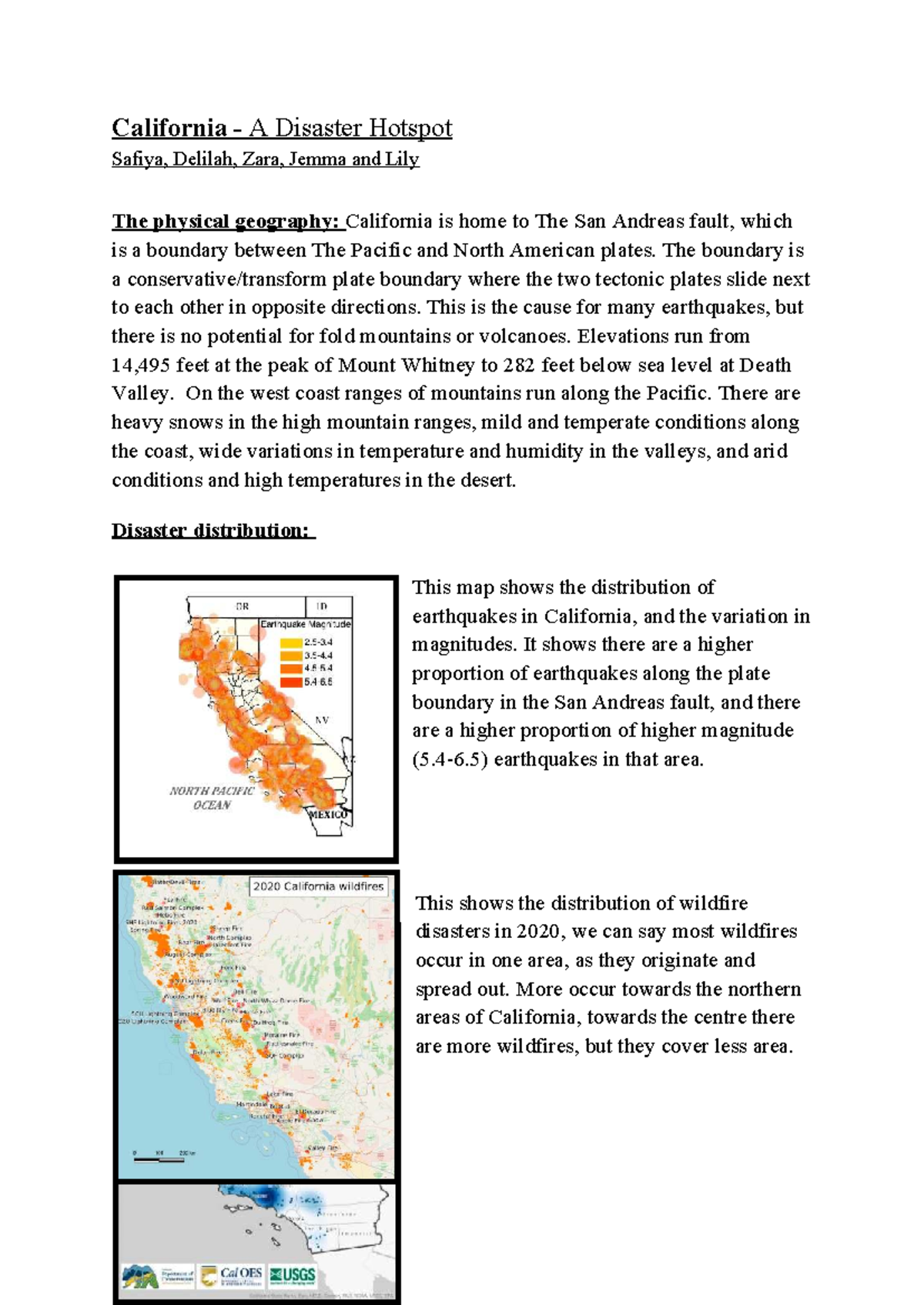 California Case Study: Disasters, Geography, and Impacts Analysis - Studocu