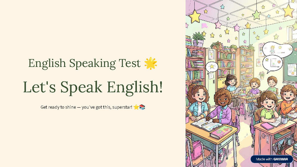 ENG 101: English Speaking Test Preparation Guide - Studocu