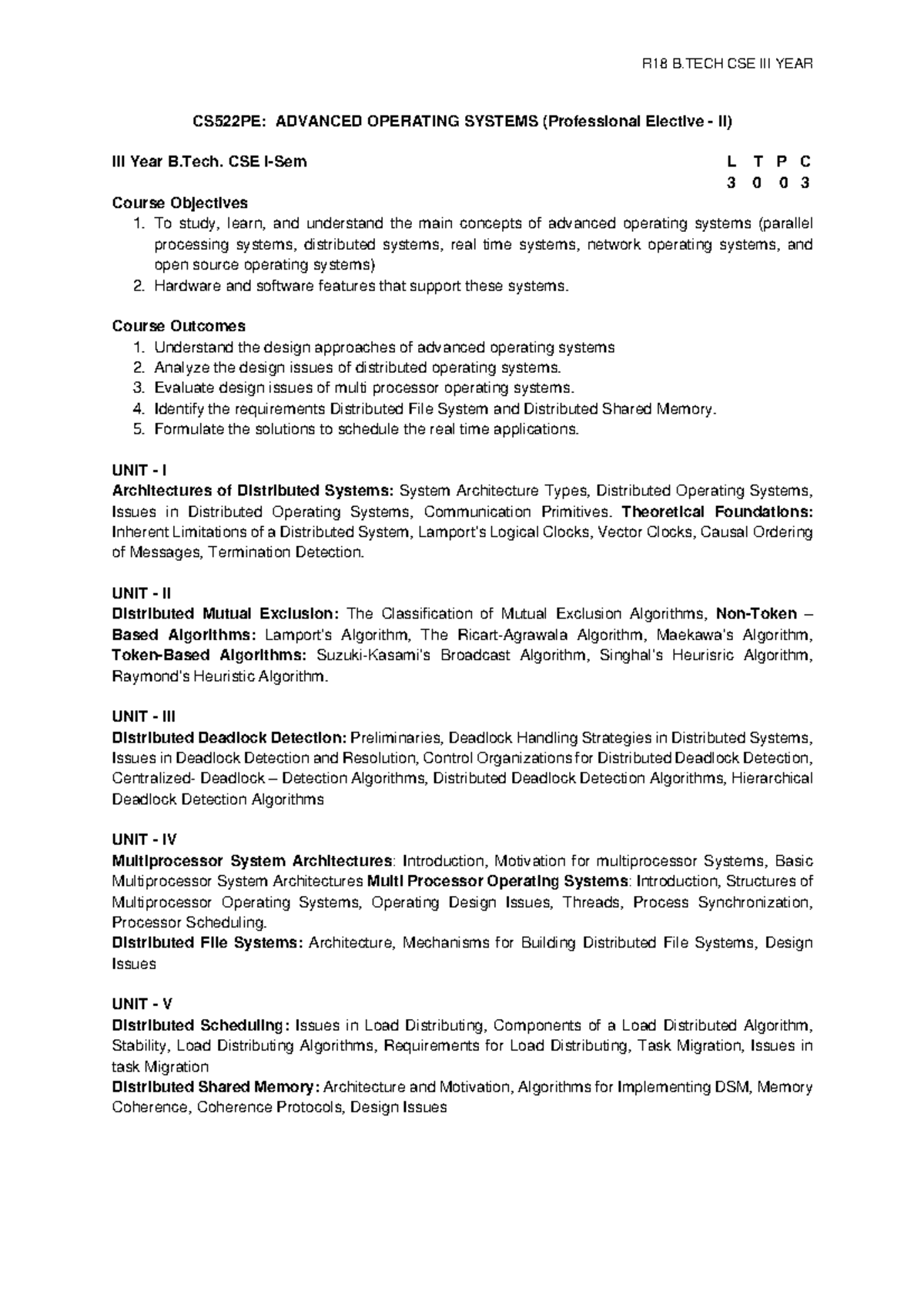 CS522PE: Advanced Operating Systems Course Overview & Key Concepts ...