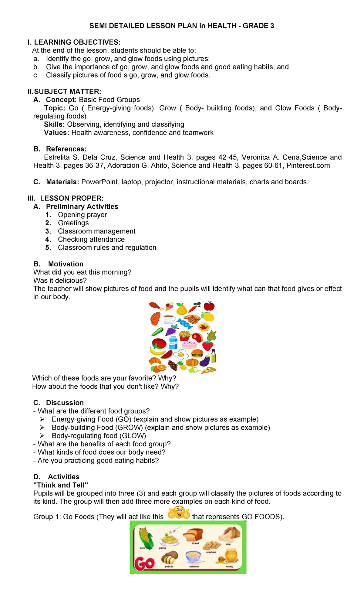 Semi Detailed Lesson Plan About Healthy And Unhealthy Food - Infoupdate.org