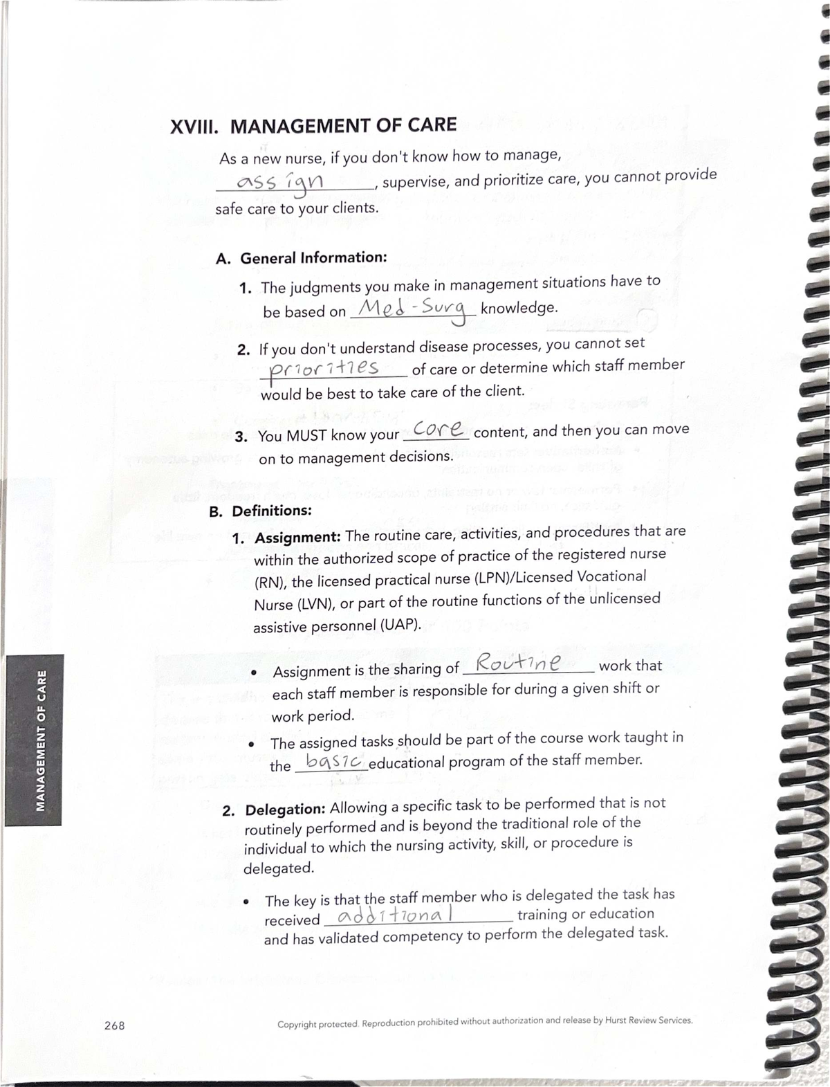 Hurst Management of Care: Key Concepts and Clinical Judgment - Studocu