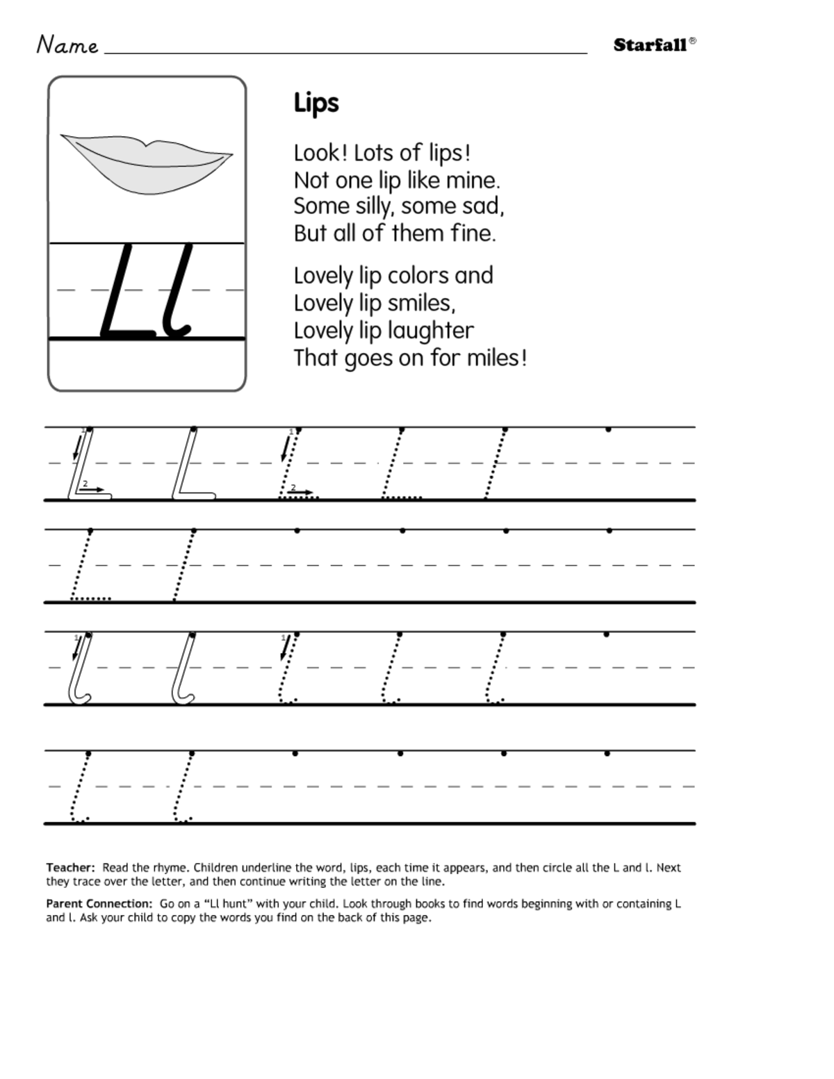 ABC Rhymes: Exploring 'L' and '1' with Starfall - Studocu