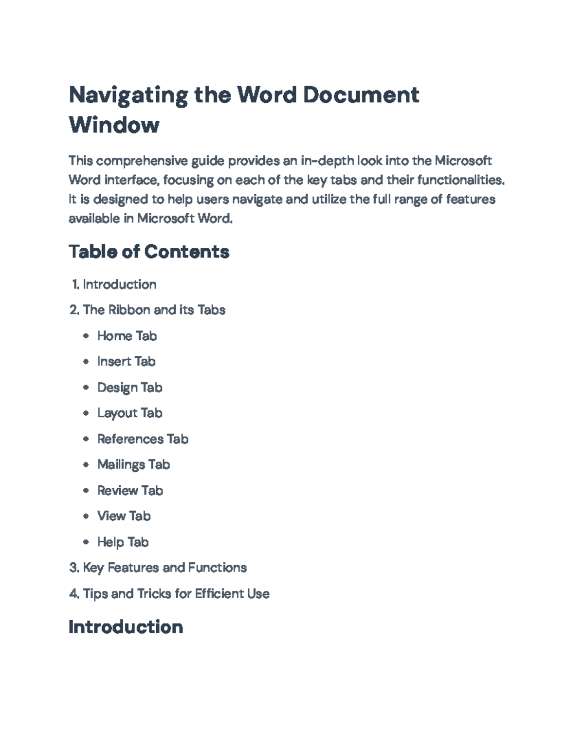 Microsoft Word Interface: Comprehensive User Guide and Tips ...