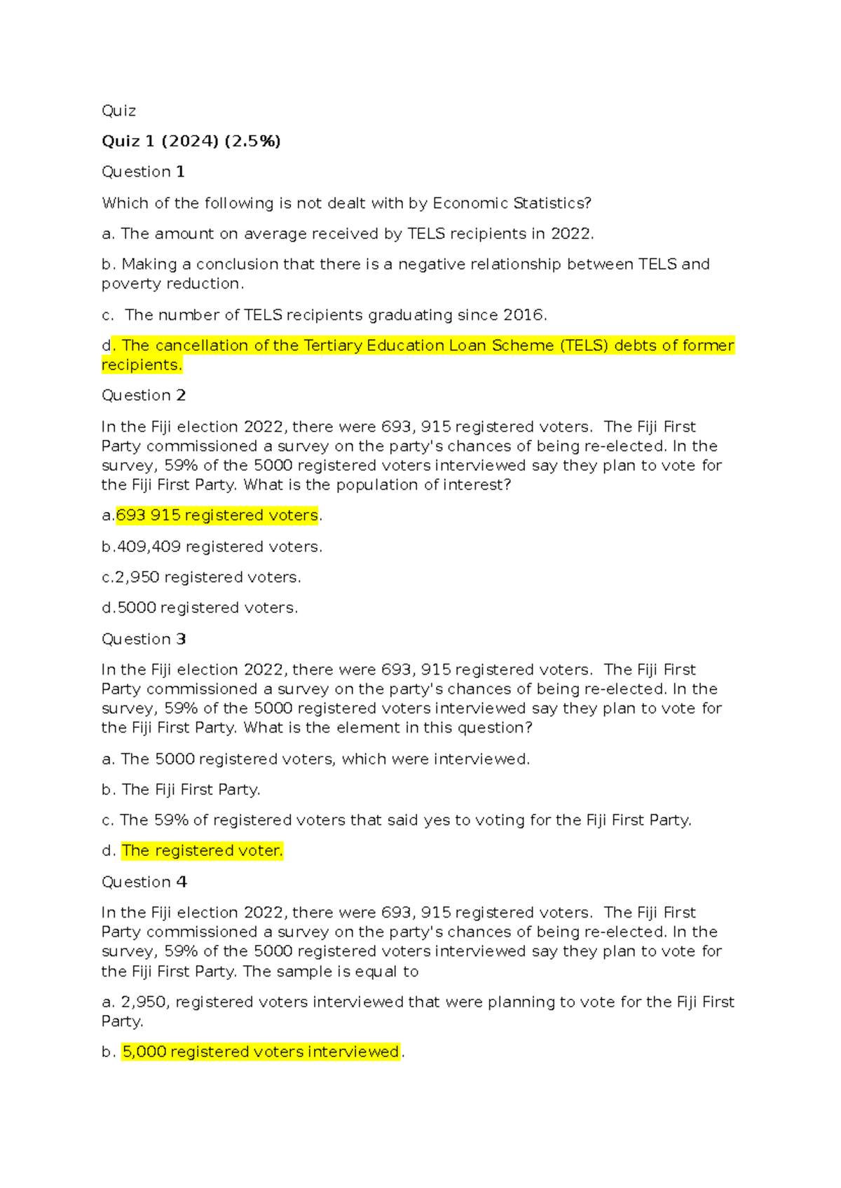 Quiz - EC203 Quiz 1: Economic Statistics Insights - Studocu