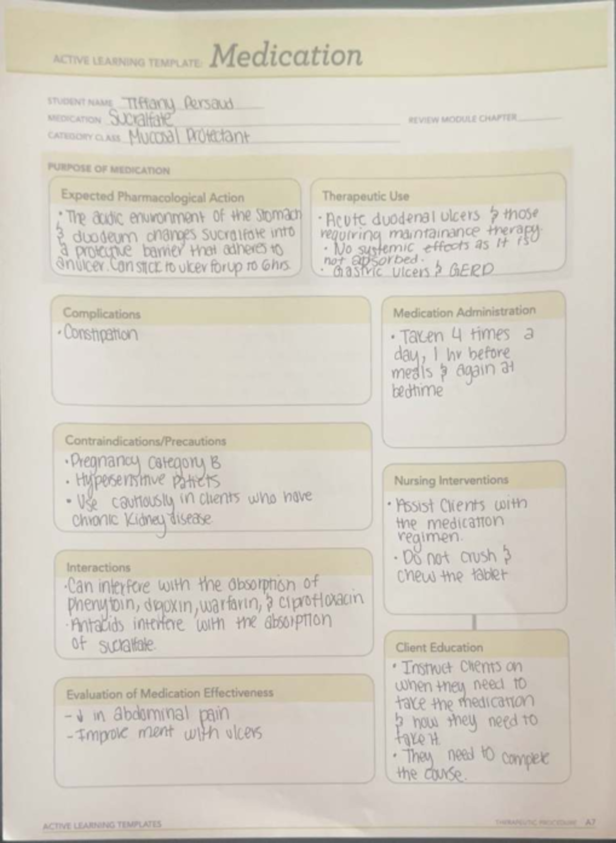 Active Learning Template: Medications - Sucralfate & Loperamide (Week ...