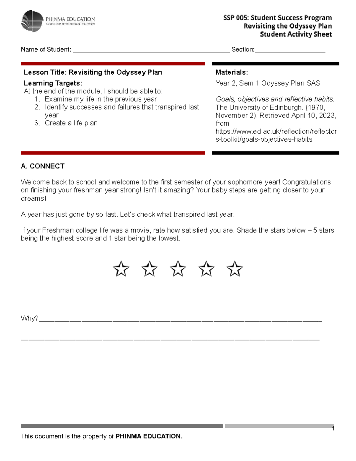 (1) SSP 005 Odyssey Plan (SAS)-1 - Lesson Title: Revisiting the Odyssey ...