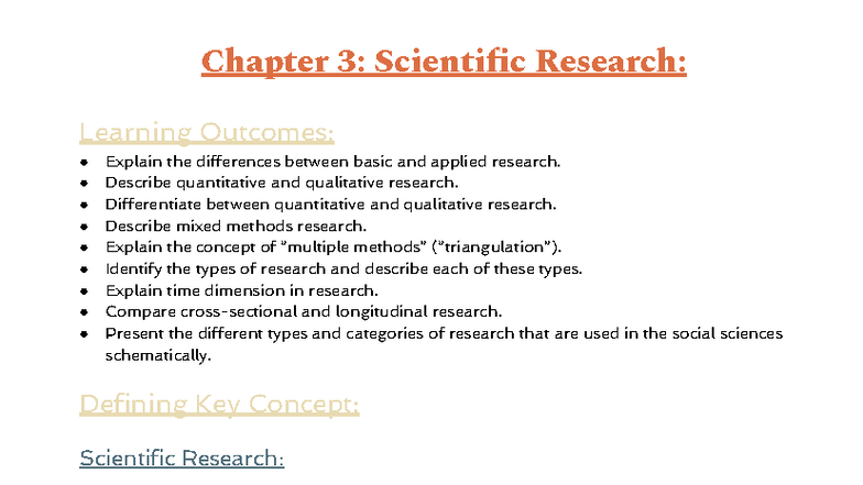 RSC2601 Chapter 3: Understanding Scientific Research Types and Methods - Studocu