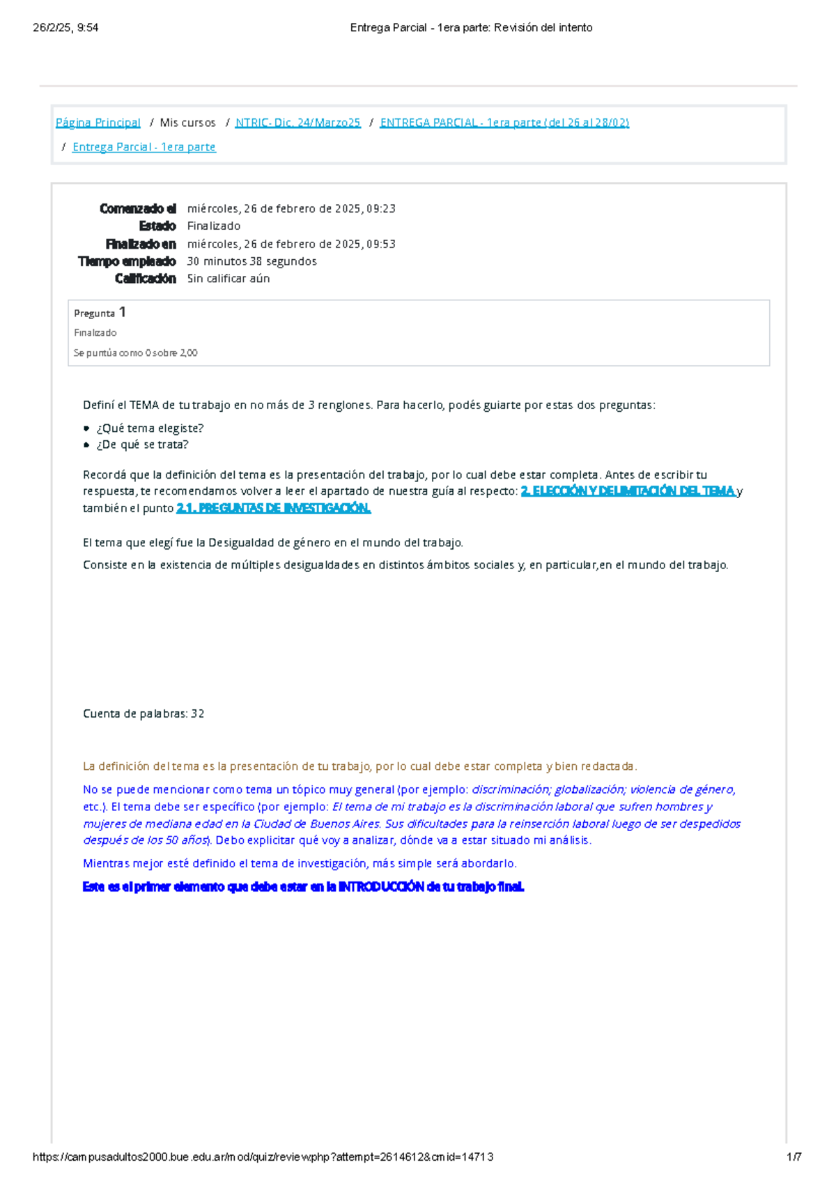 Entrega Parcial NTRIC - 1era Parte: Revisión de Tema y Objetivos - Studocu