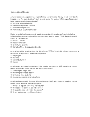 Bipolar Disorder Concept Map - Assignment 1: Concept Map – Bipolar ...