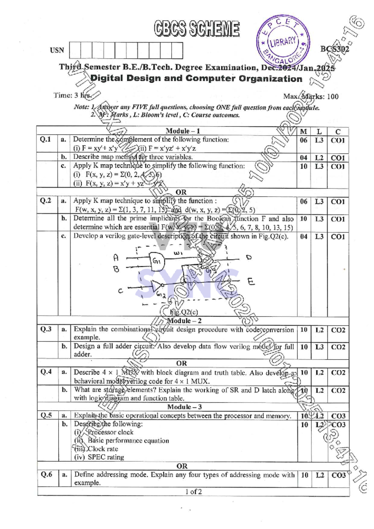 BCS302 Digital Design & Computer Organization Exam Notes - Jan 2025 ...
