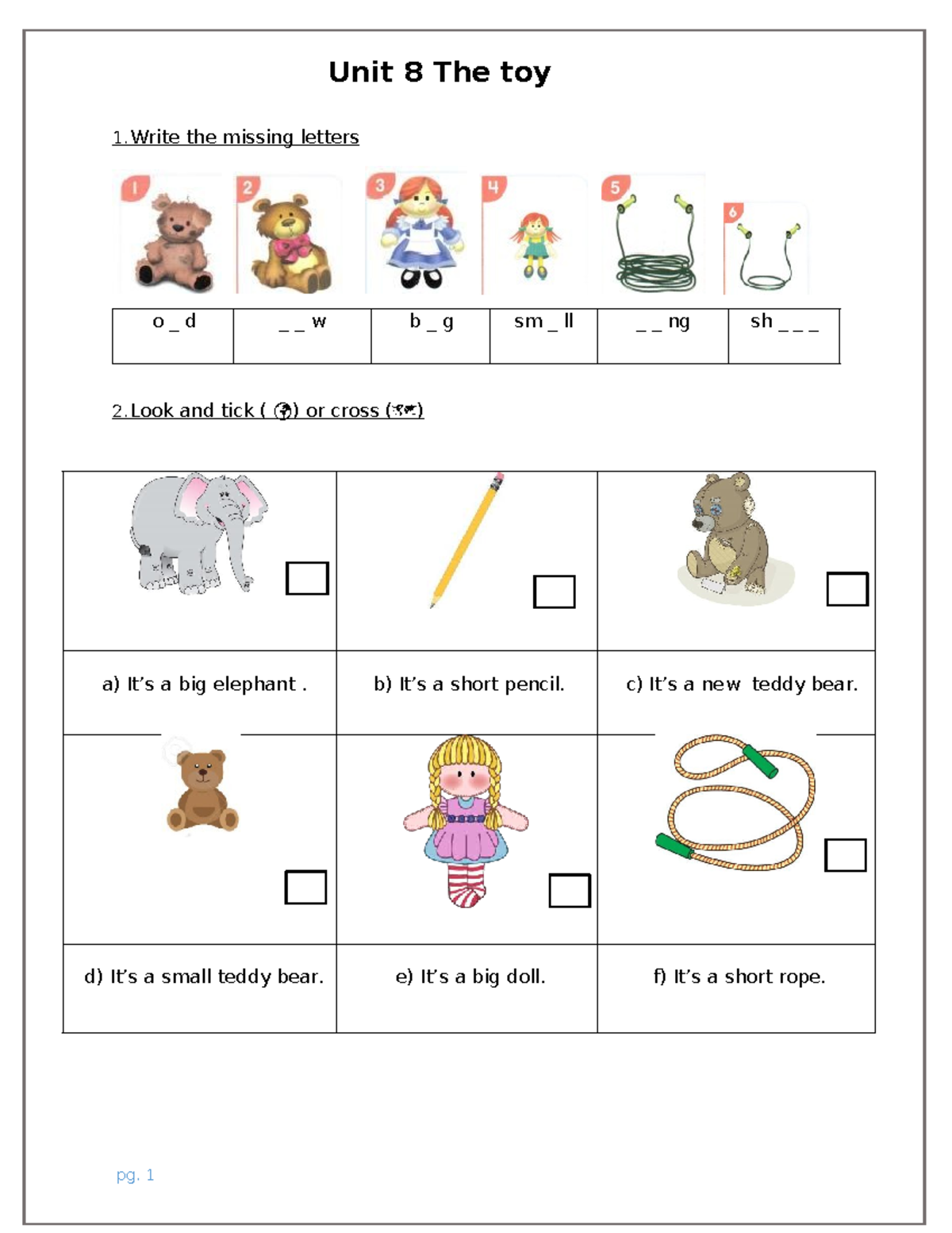 Unit 8 Everybody Up: Extra Worksheet for The Toy Store - Studocu
