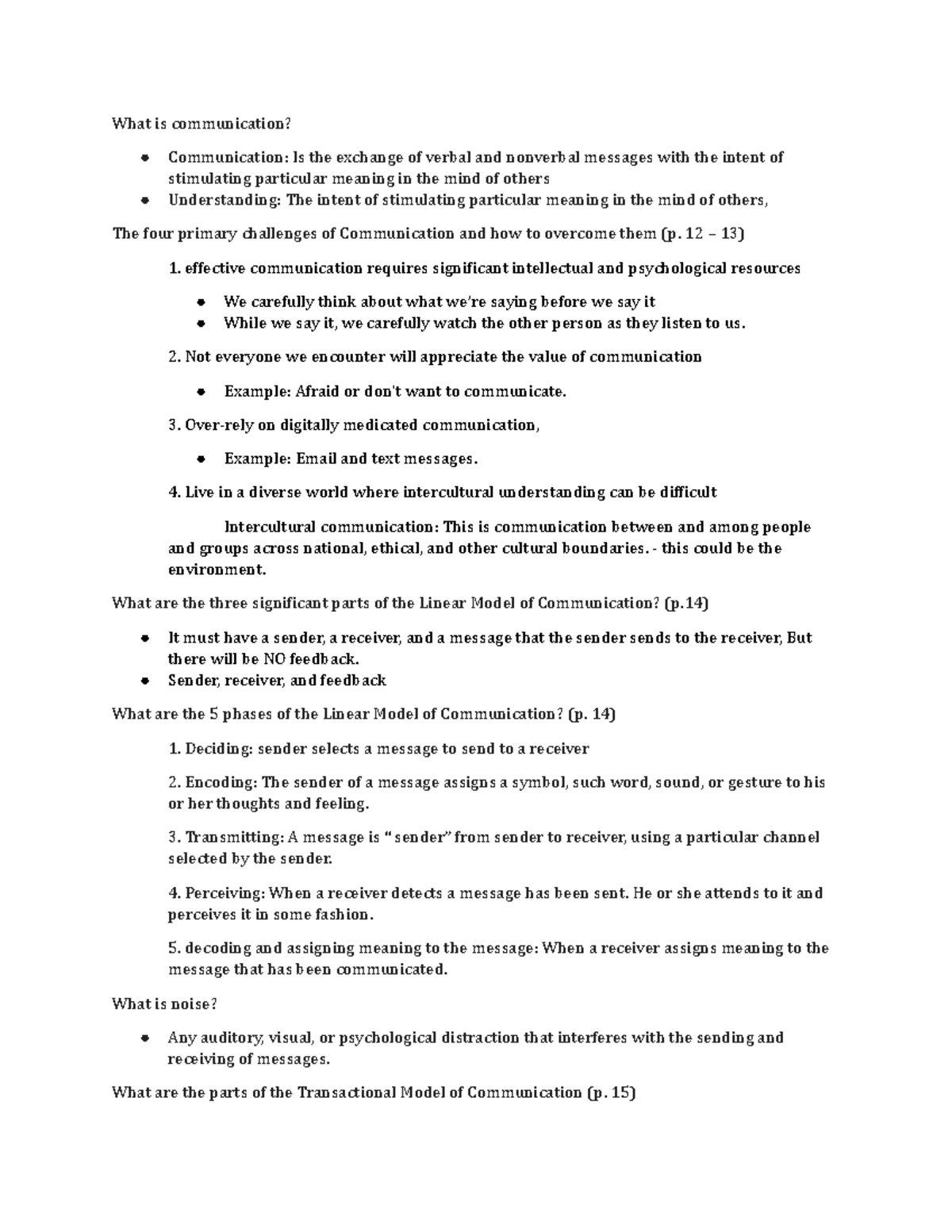 C464 Study Guide Competency 1- Communication Foundations Modules 1 – 4 and 13 - What is - Studocu
