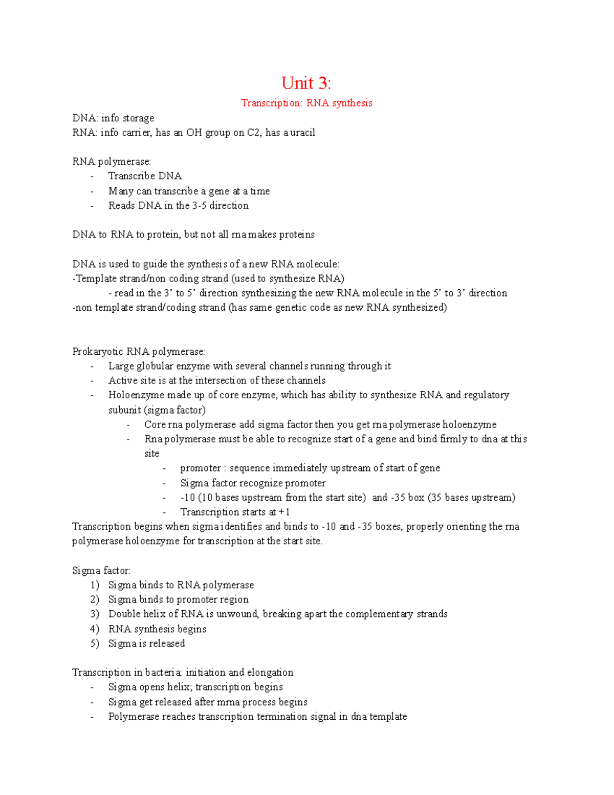 Bio Test 2 - Unit 3 & 4 Summary: Intro to Cell Biology Concepts - Studocu