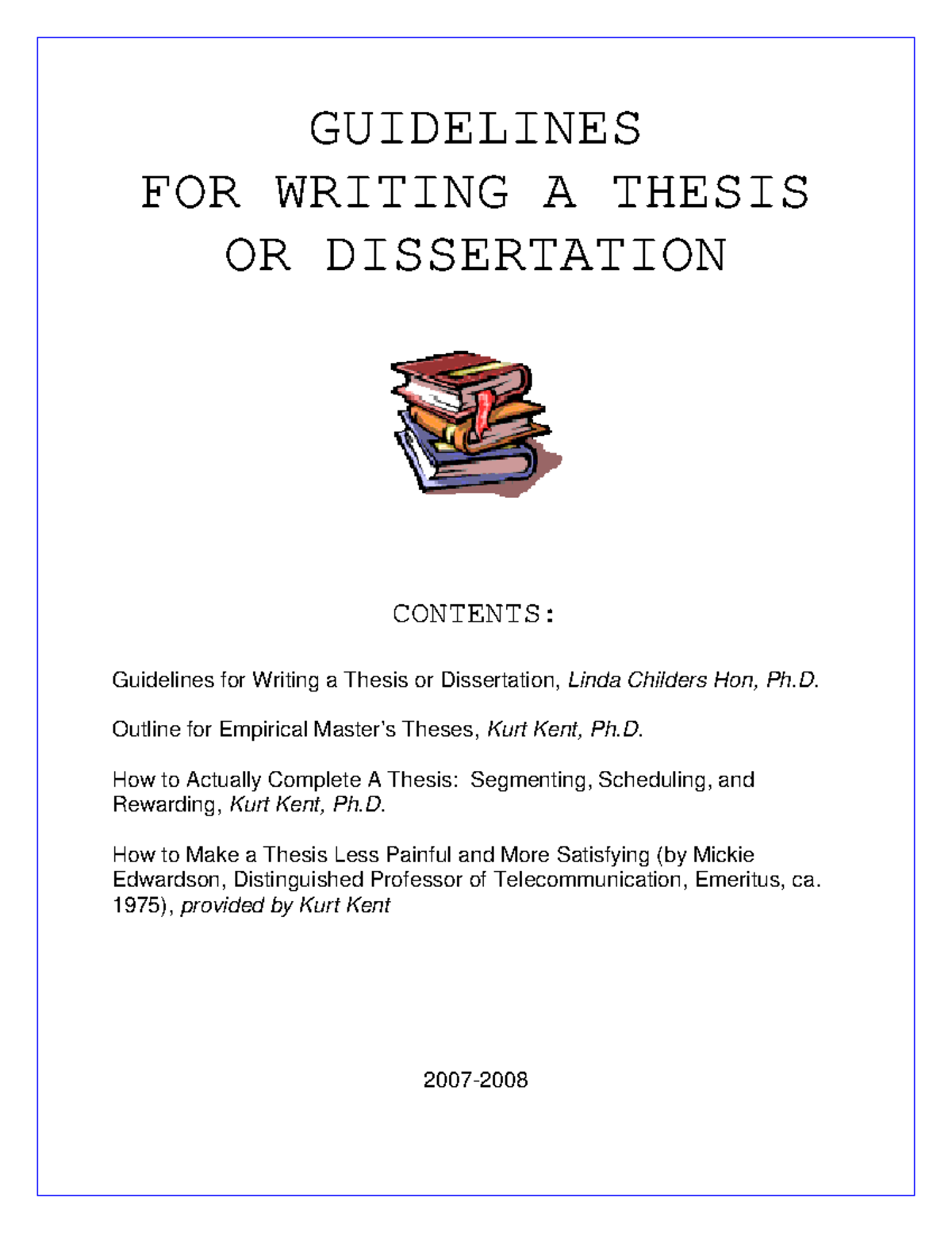 Guidelines for Writing a Thesis or Dissertation (Ph.D. Program) - Studocu