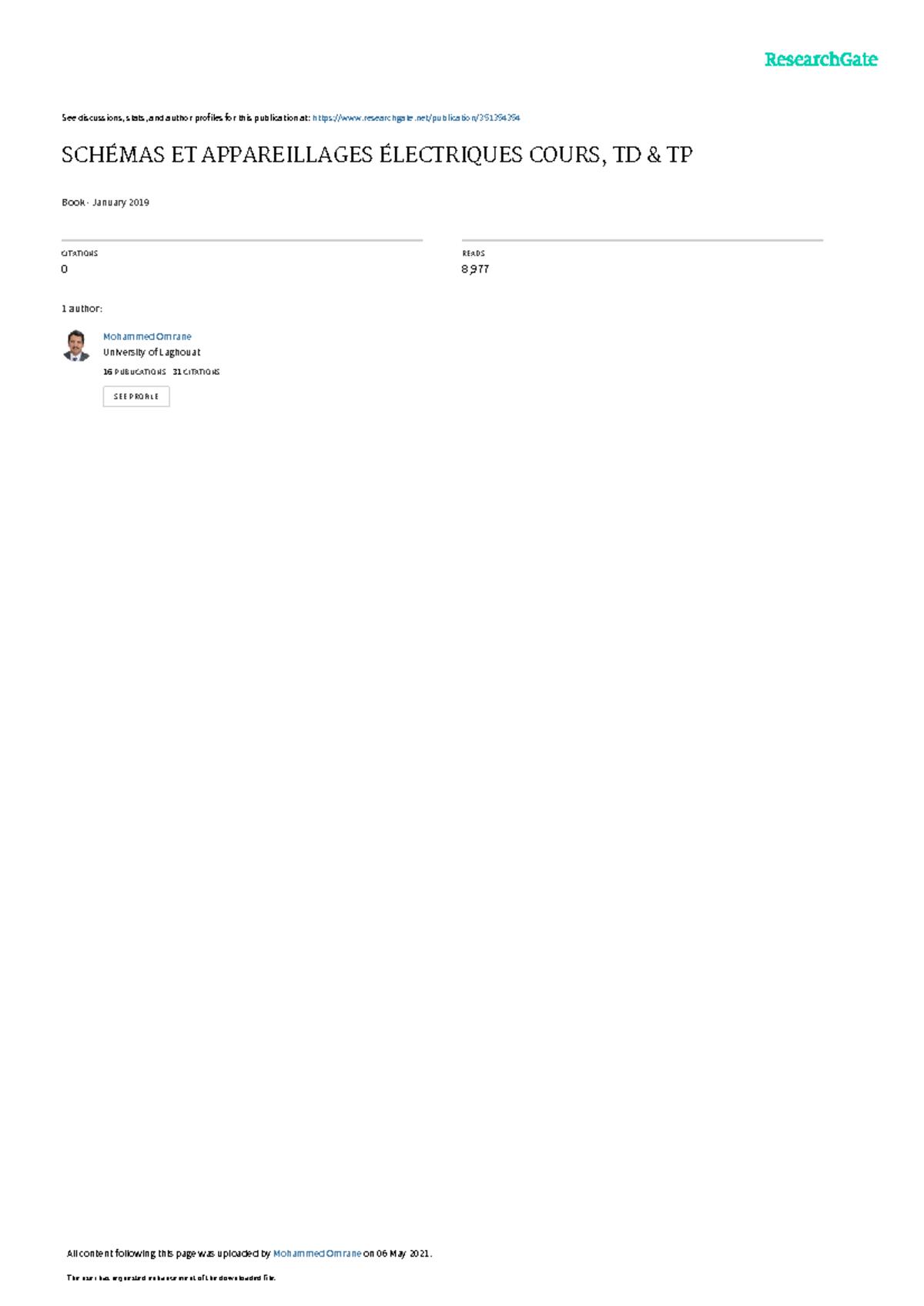 Schémas et Appareillages Électriques - Cours, TD, TP (DV-Finale) - Studocu