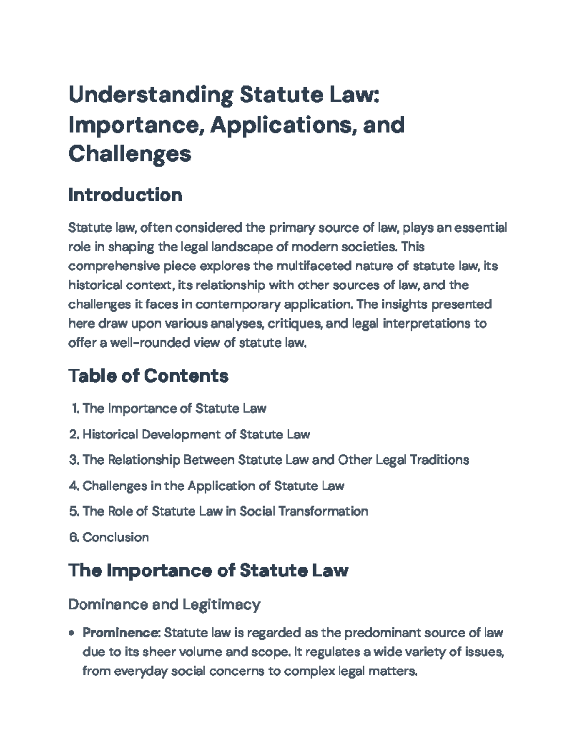 Understanding Statute Law: Importance, Evolution, and Challenges ...