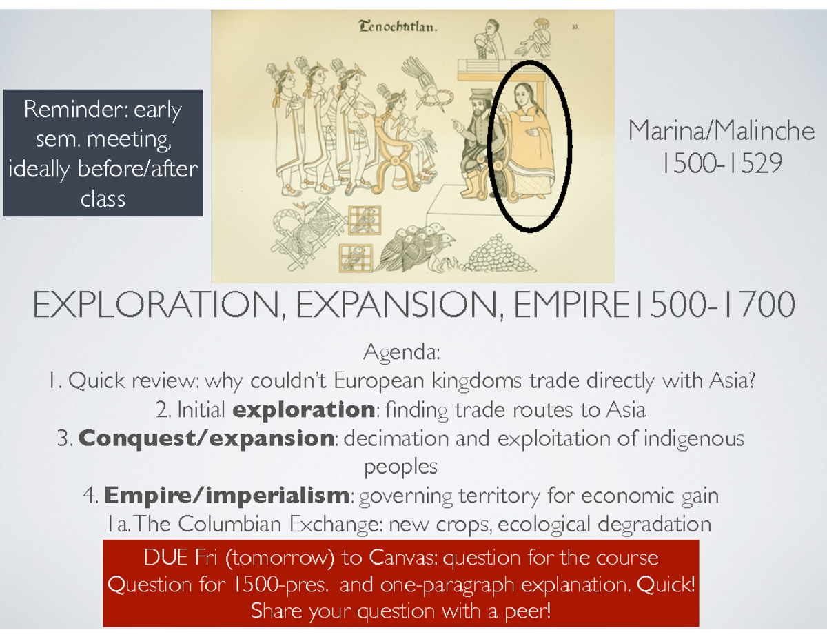 Exploration, Conquest, and Colonialism: 1500-1700 Analysis (HIST101 ...