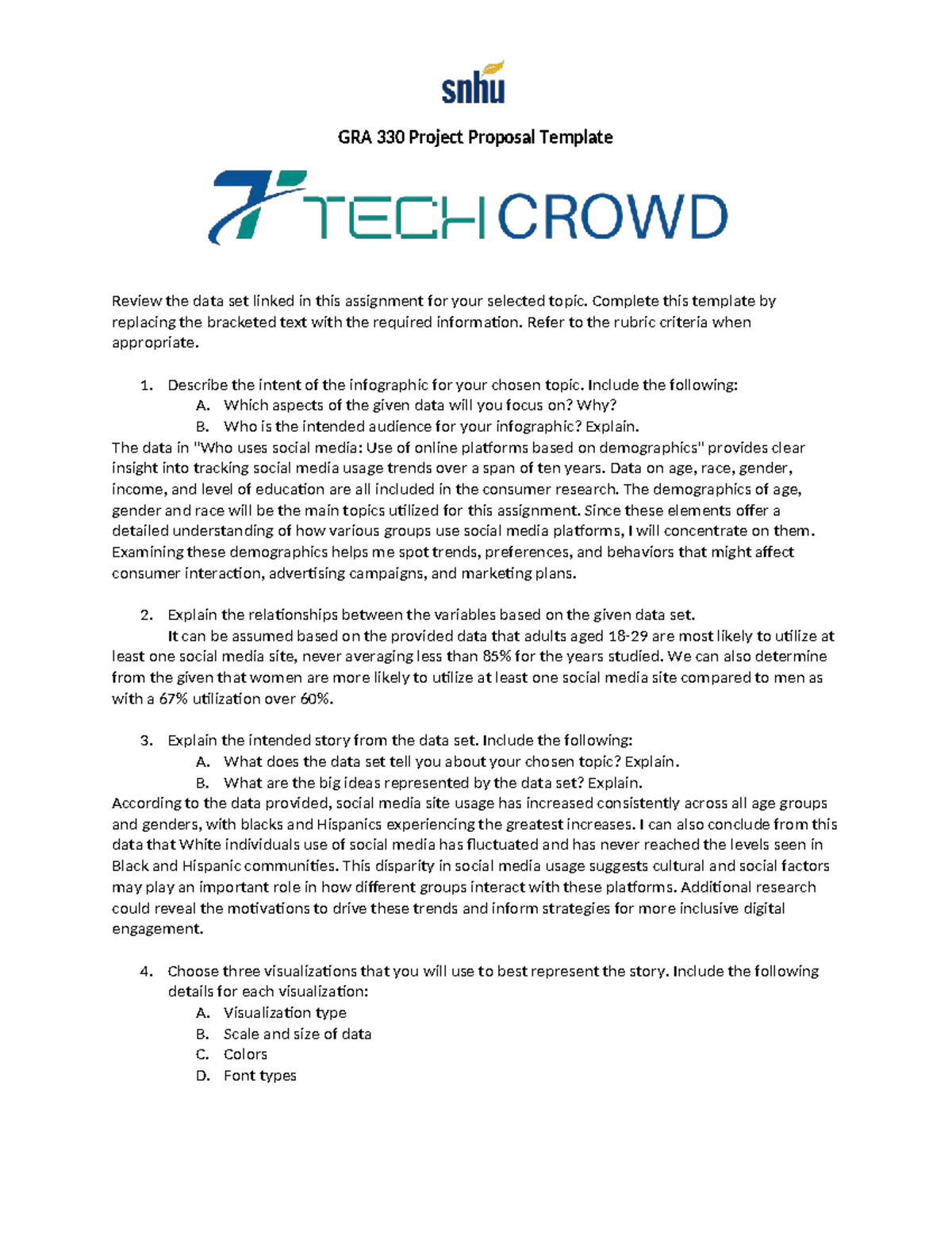 GRA 330 Project Proposal: Infographic Intent & Data Analysis Guide ...