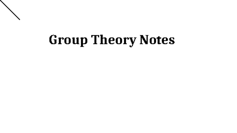 Group Theory Notes: Chapter 1 - Introduction to Groups (MATH 101) - Studocu