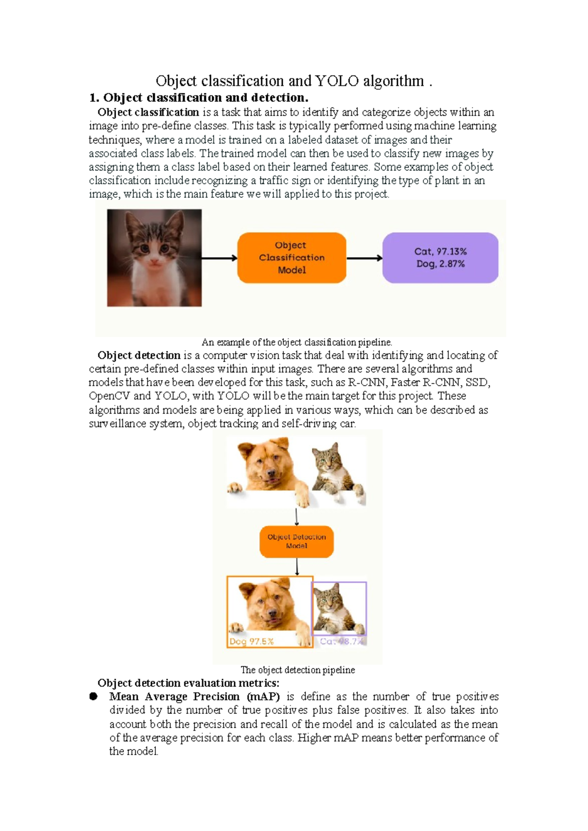 Object classification and YOLO algorithm - 1. Object classification and ...