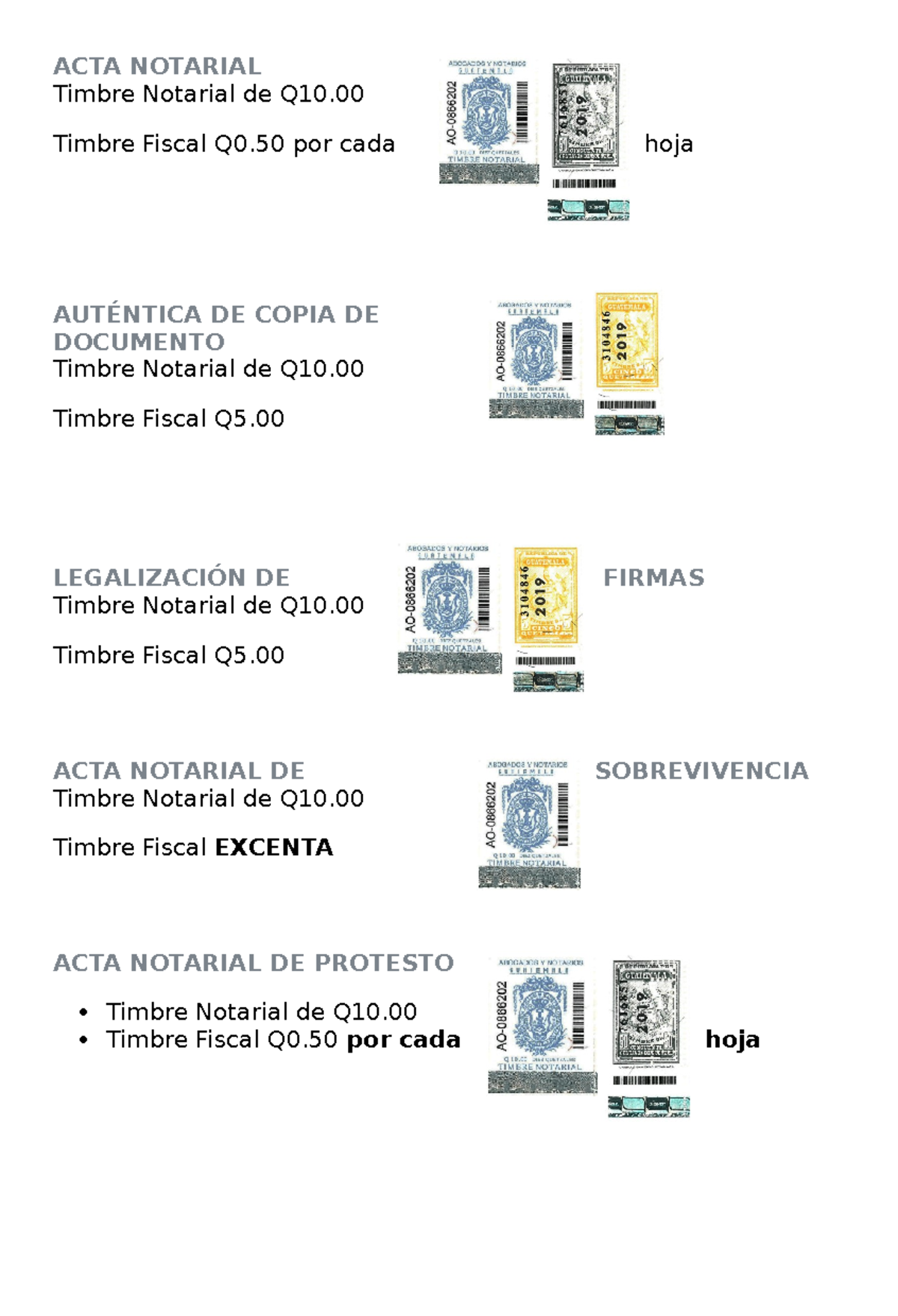 Uso De Timbres Notariales Y Fiscales En Documentación Legal Studocu